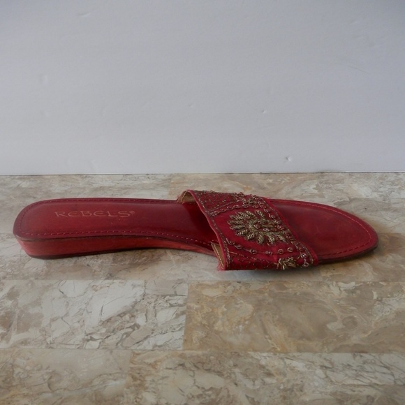 rebels | Shoes | Rebels Red Wedge Slip On Sandals | Poshmark